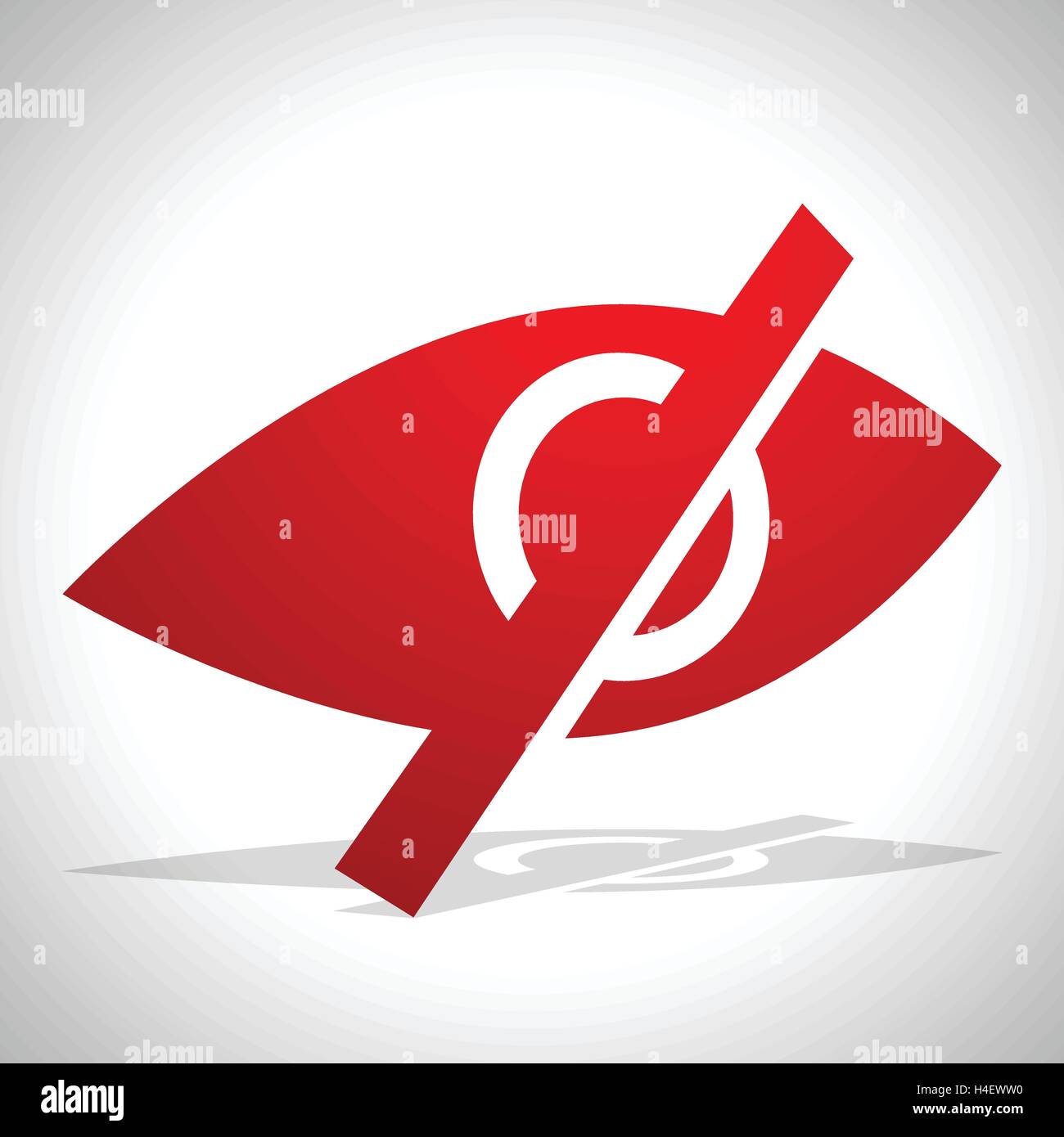 Eye sign, symbol with strikethrough line - Don't look, harmful to ...