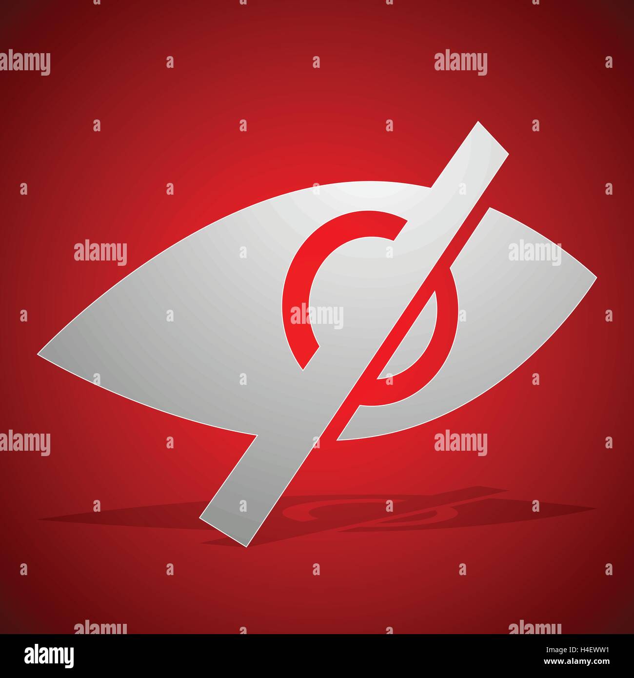 Eye sign, symbol with strikethrough line - Don't look, harmful to ...