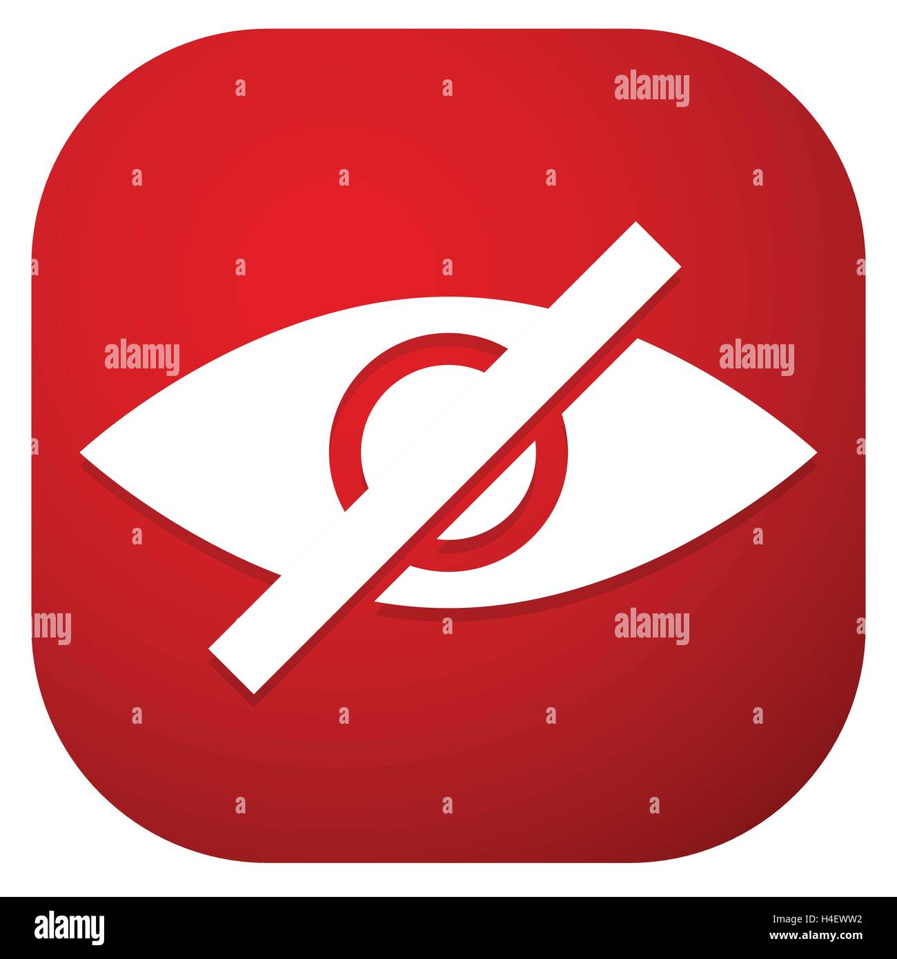 Eye sign, symbol with strikethrough line - Don't look, harmful to ...