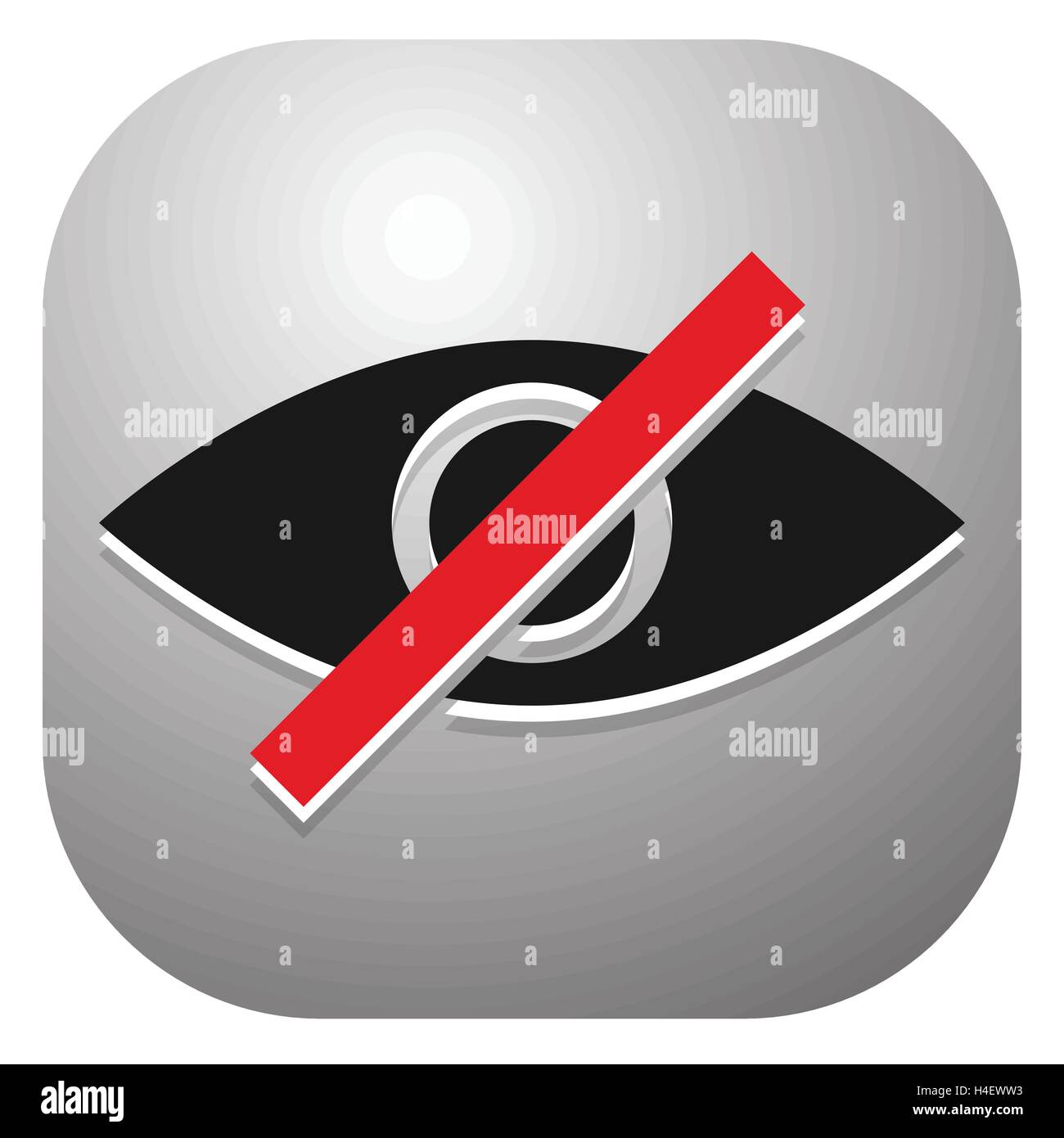 Eye sign, symbol with strikethrough line - Don't look, harmful to ...