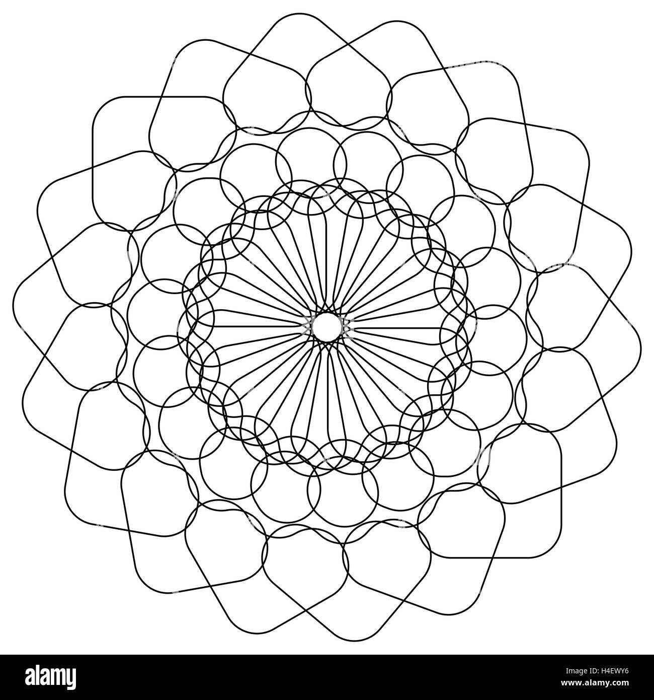 Concentric element with rounded shapes. Circular geometric pattern ...