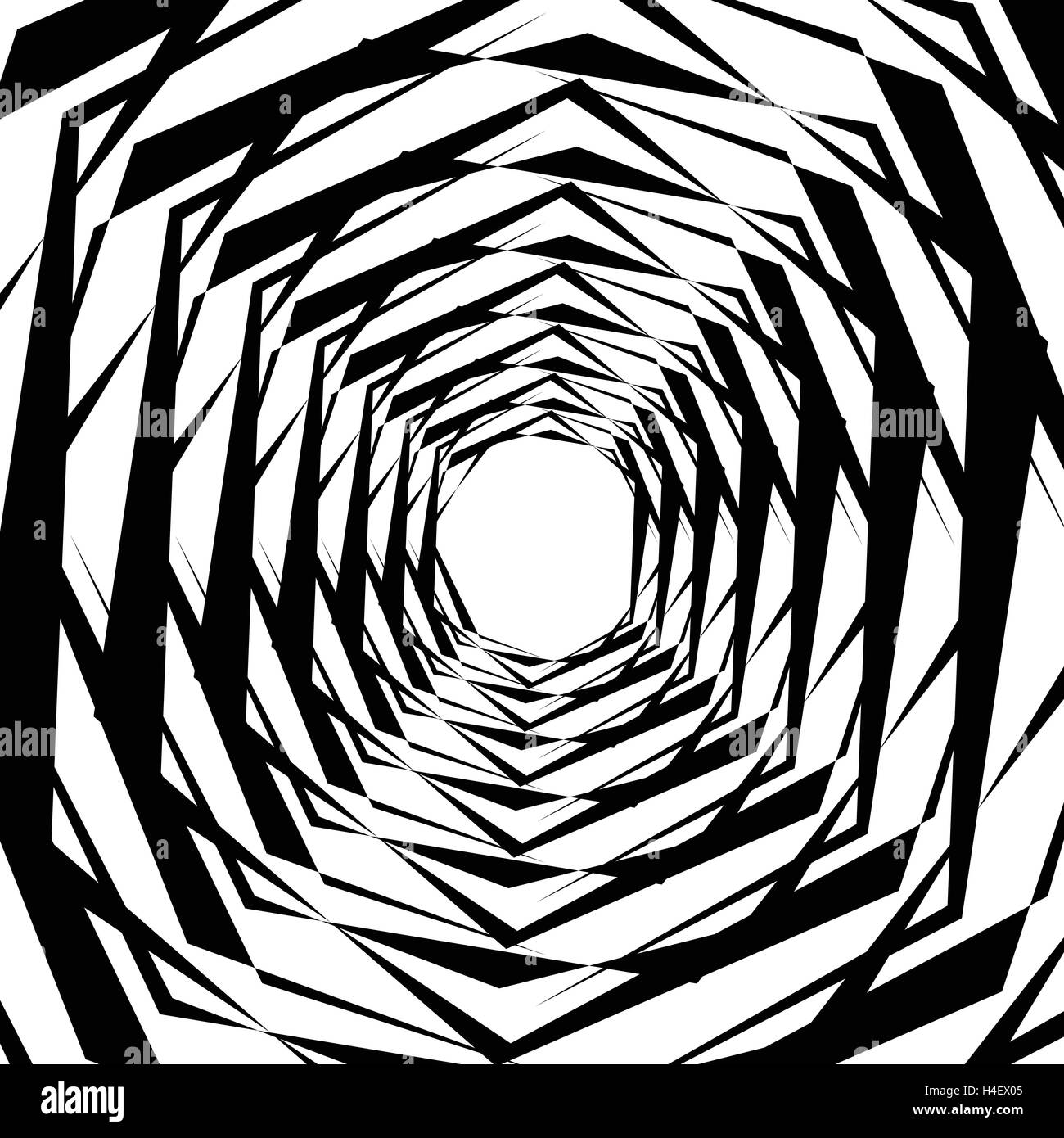 Concentric geometric hexagons / octagons. Abstract monochrome pattern ...
