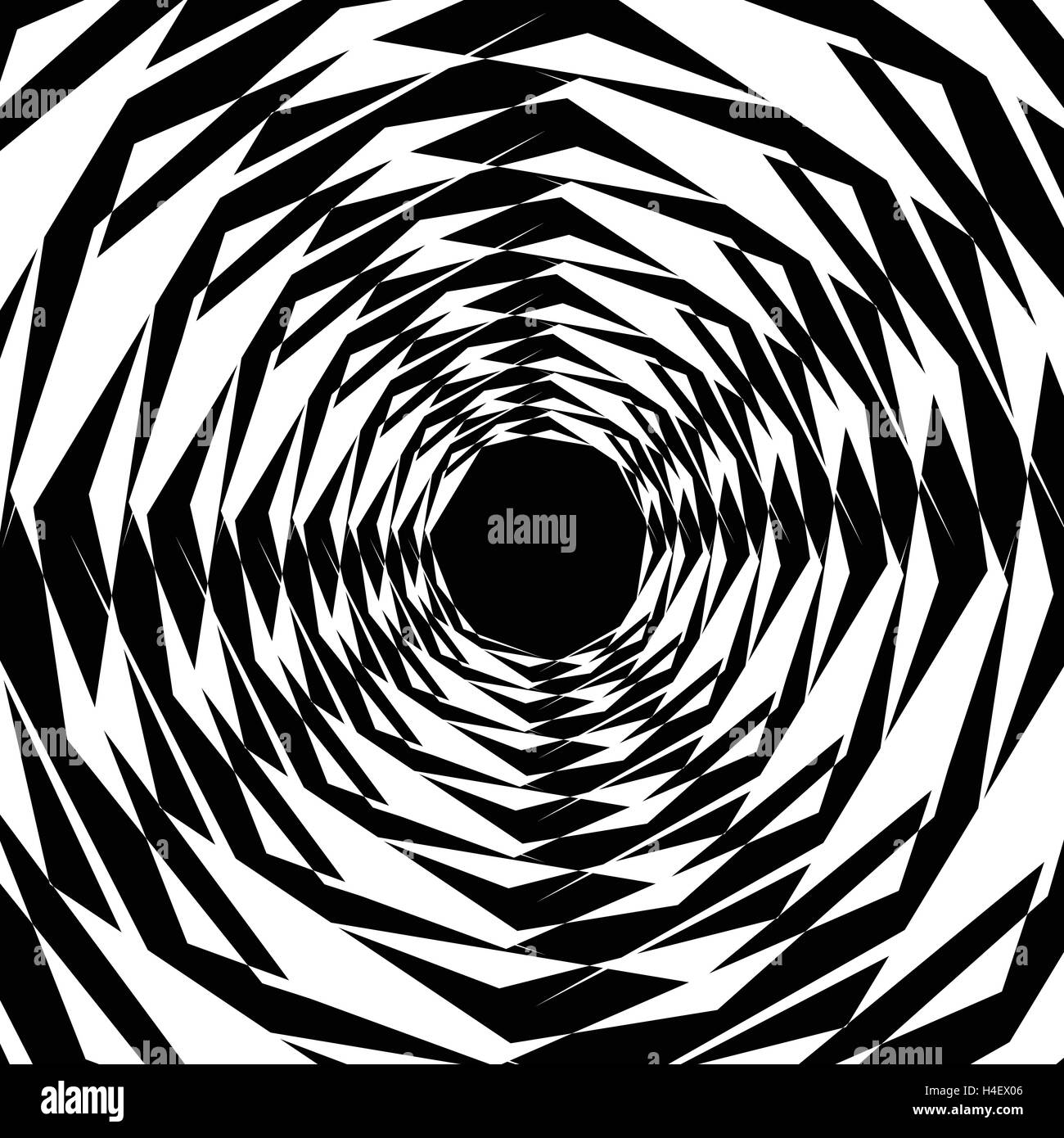 Concentric geometric hexagons / octagons. Abstract monochrome pattern ...