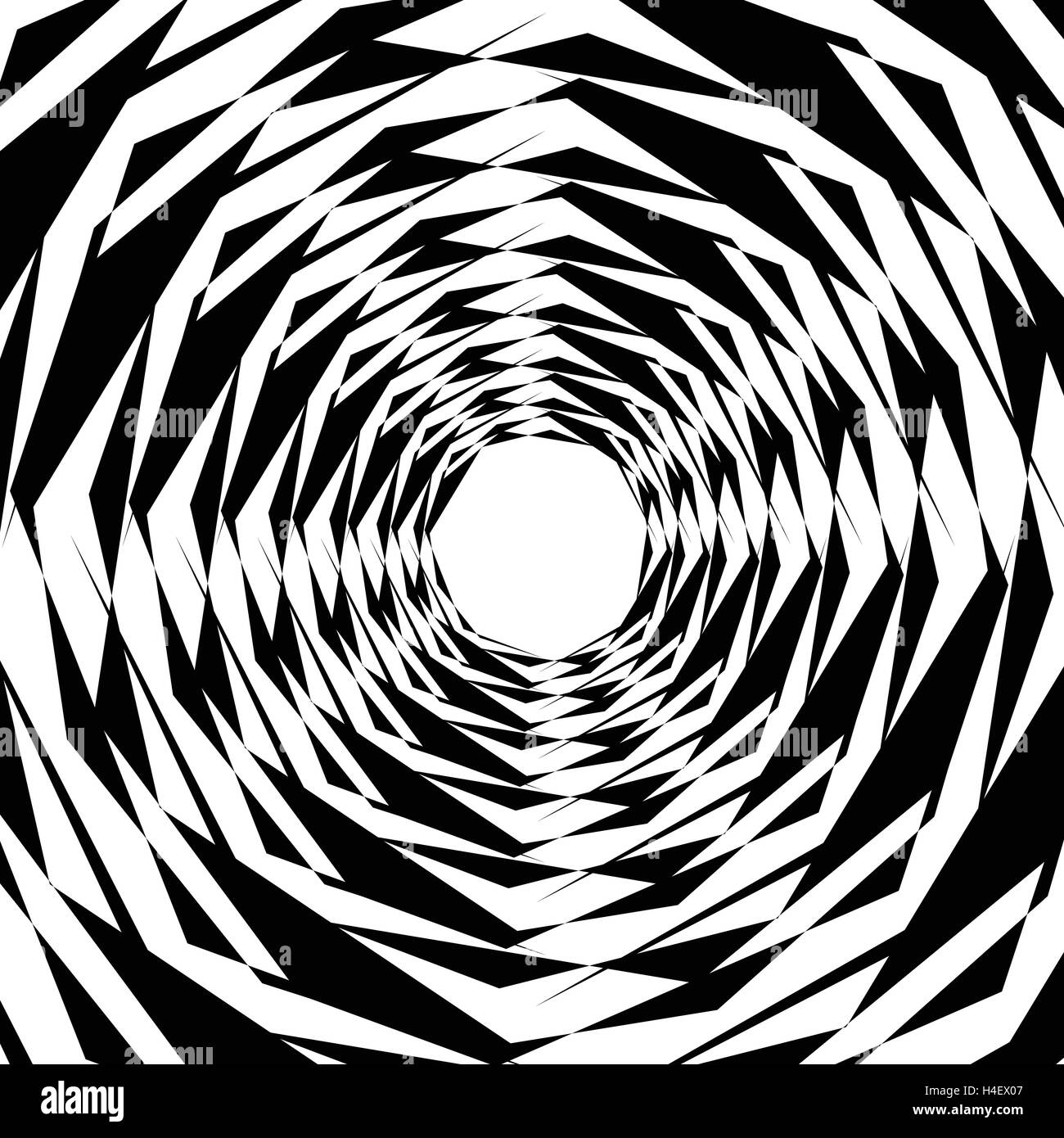 Concentric geometric hexagons / octagons. Abstract monochrome pattern ...