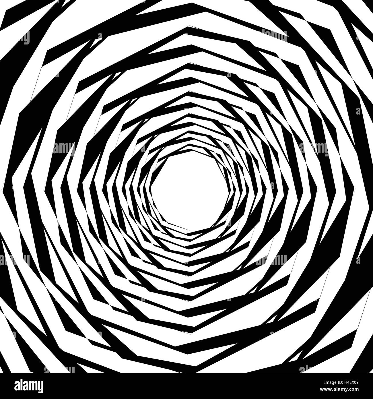 Concentric geometric hexagons / octagons. Abstract monochrome pattern ...