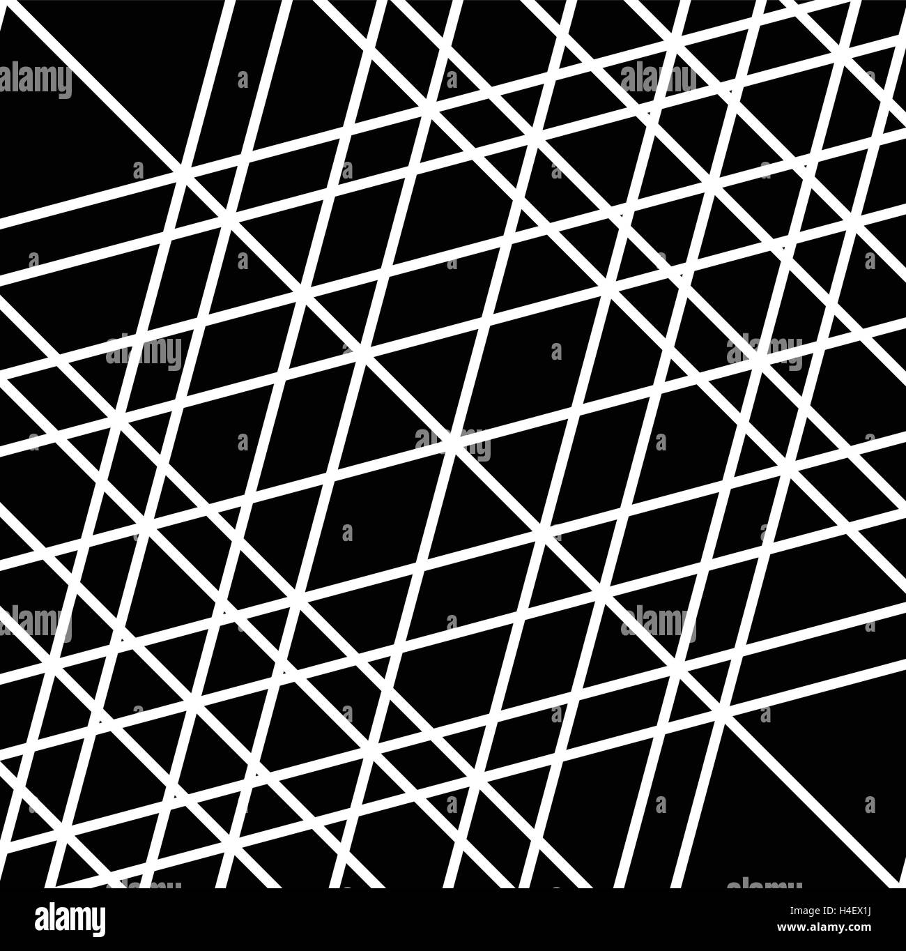 grid, mesh of irregular random lines. artistic geometric image, black ...