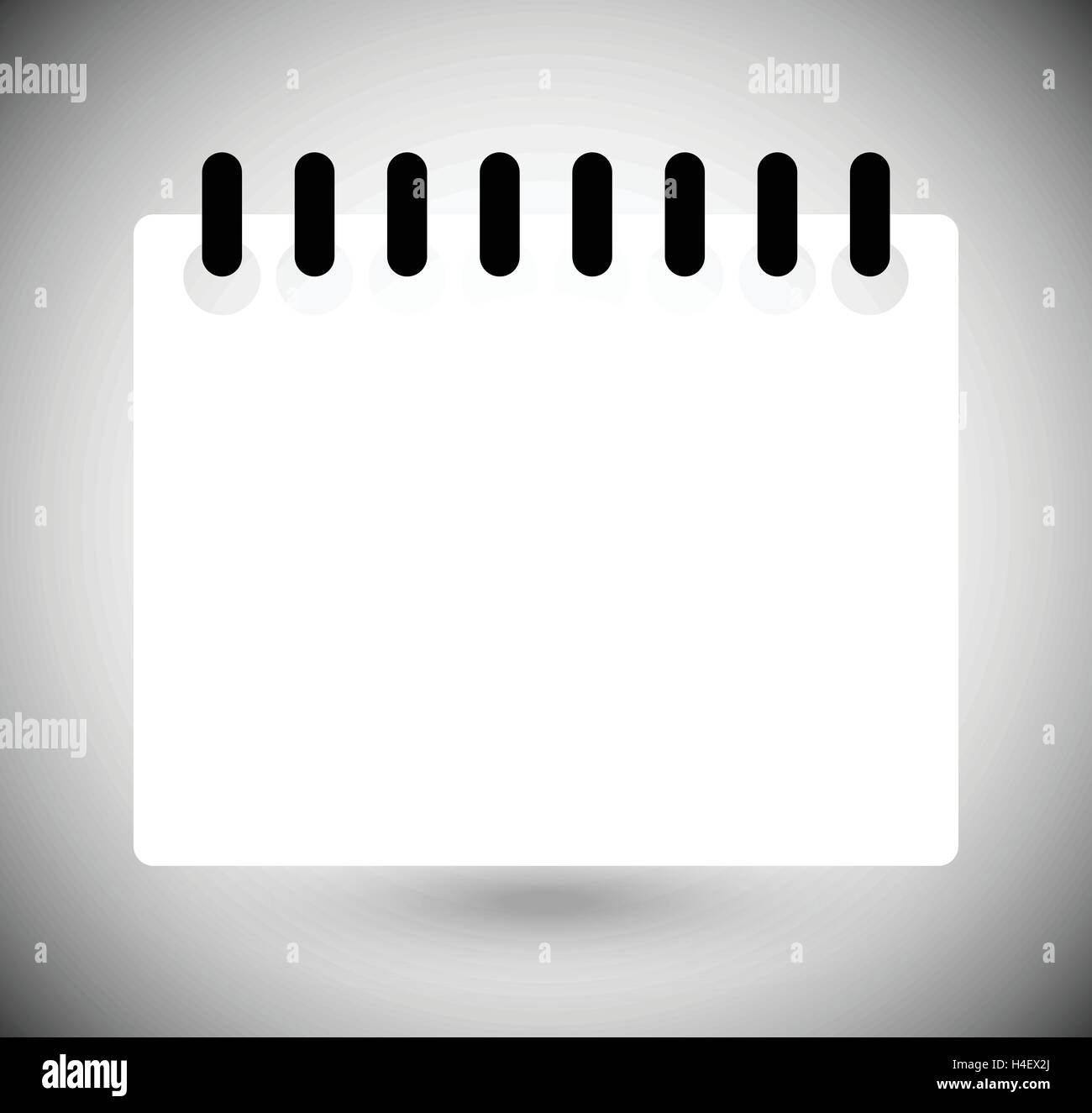 Calendar / notebook page symbol or icon. Blank white page Stock Vector ...