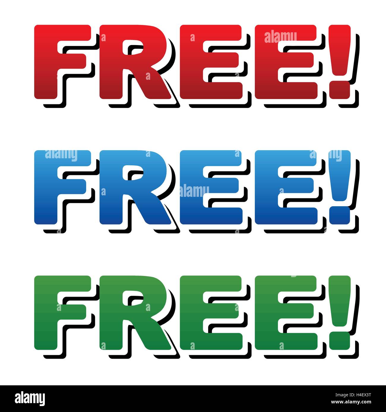 Texts, labels for promotion. Texts in free color for advertising Stock ...