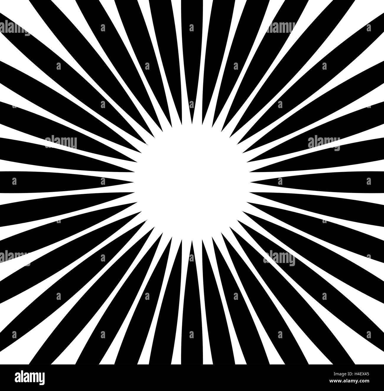 Radial rays, beams. Abstract monochrome background. Circular radiating ...