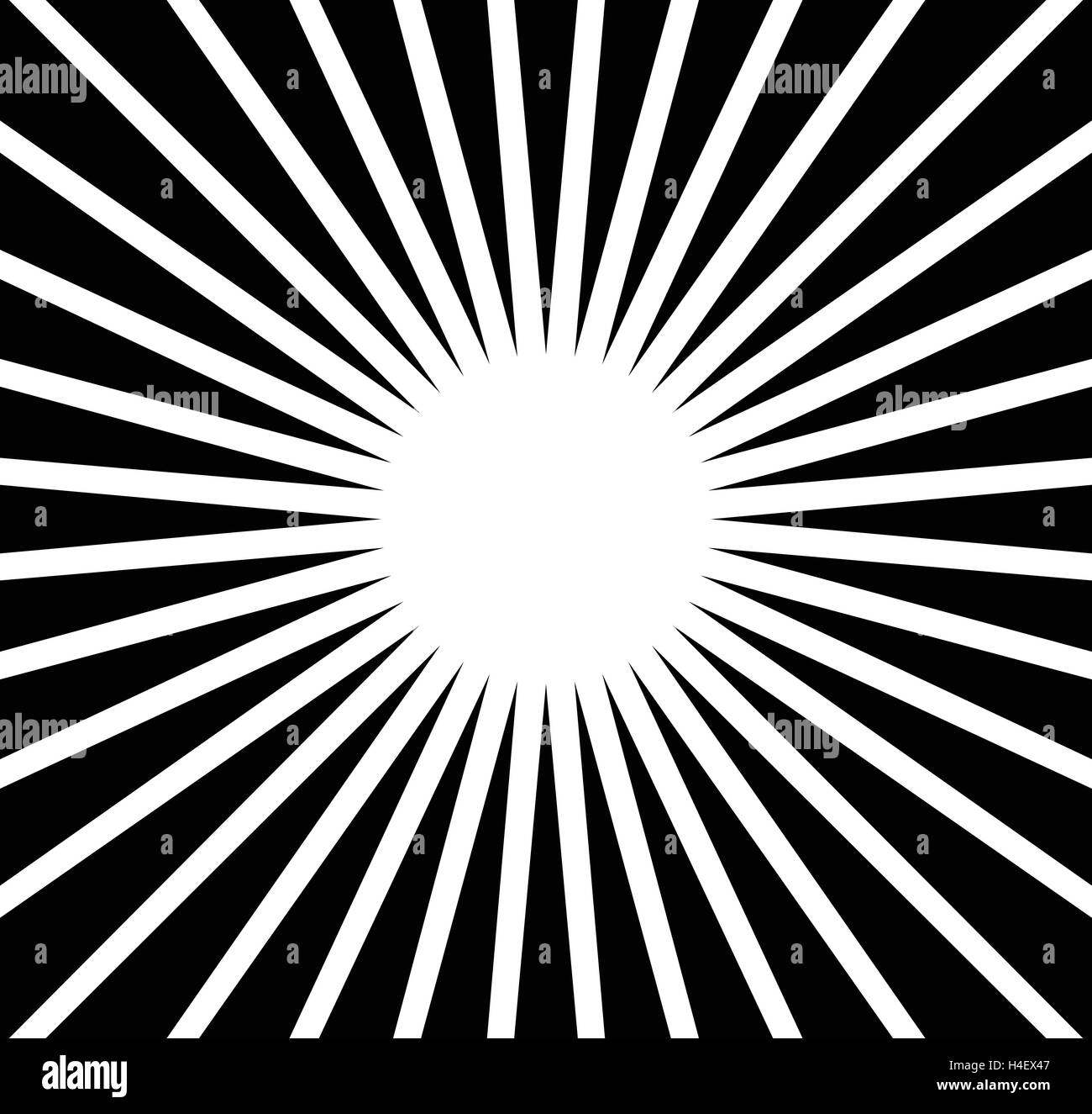 Radial rays, beams. Abstract monochrome background. Circular radiating ...
