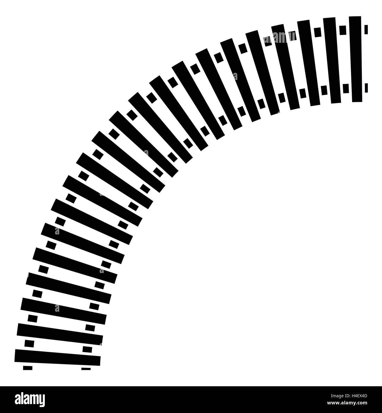 Curving train track, rail track silhouette isolated Stock Vector Image ...