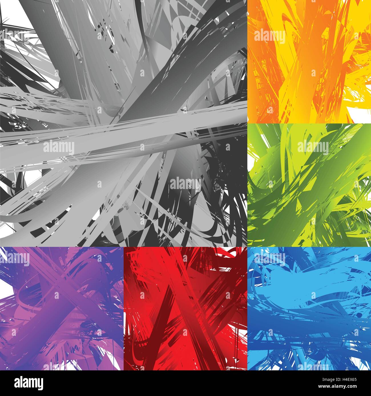 Painting-like smeared, smudged random artistic texture set Stock Vector ...