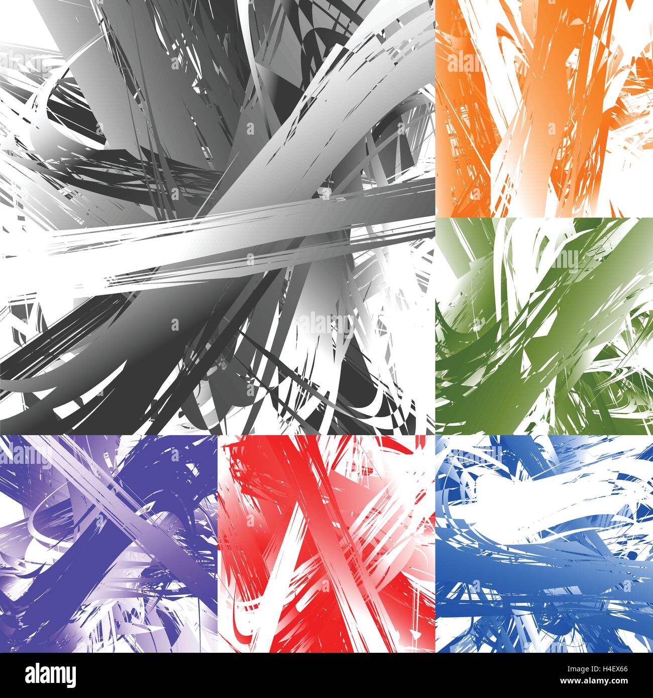 Painting-like smeared, smudged random artistic texture set Stock Vector ...