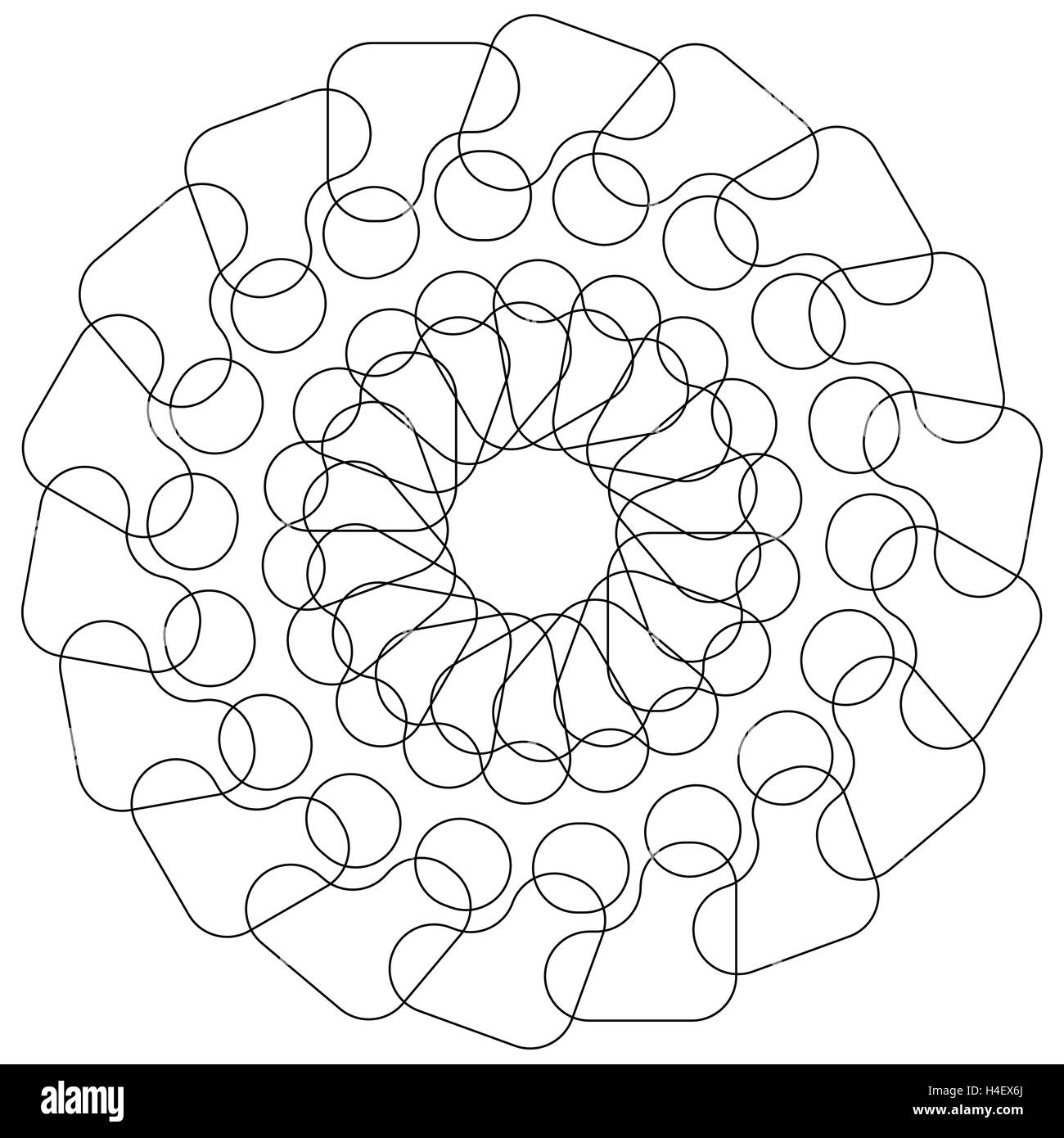 Concentric element with rounded shapes. Circular geometric pattern ...