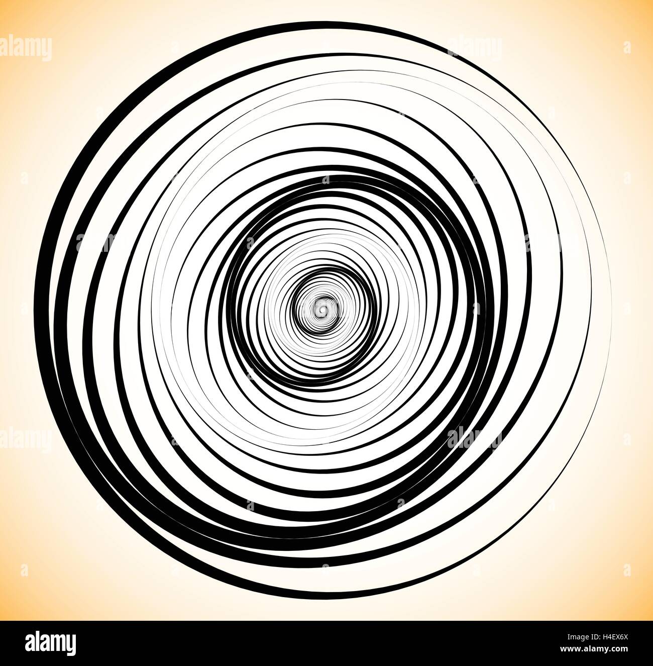 Random concentric circles. Abstract geometric spiral, swirl element ...