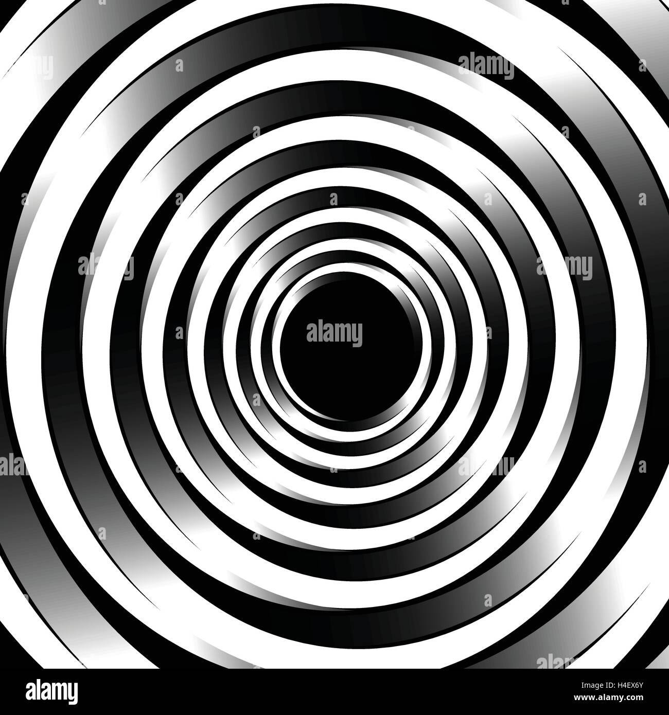 Geometric spiral pattern with concentric circles, rings. Abstract ...