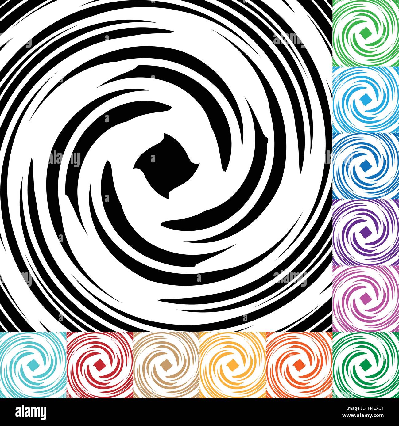 Spiral, vortex background in many colors. Circular rotating pattern ...
