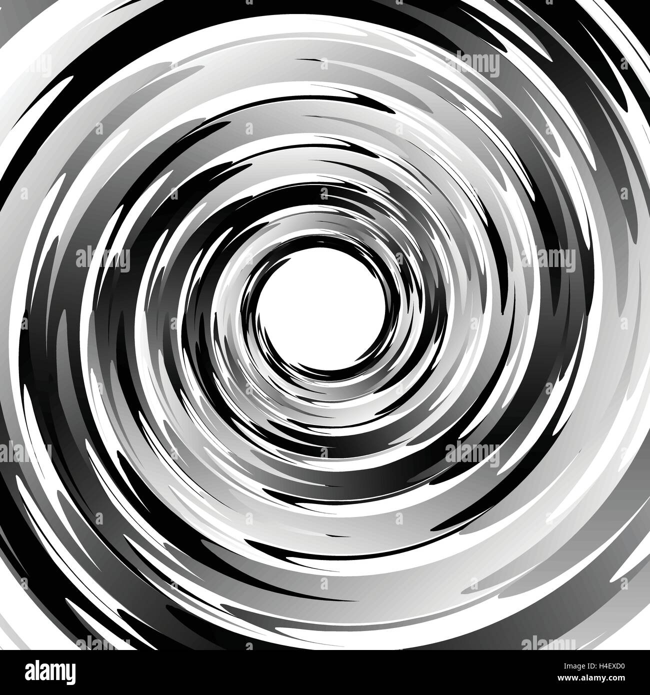 Geometric spiral pattern with concentric circles, rings. Abstract ...