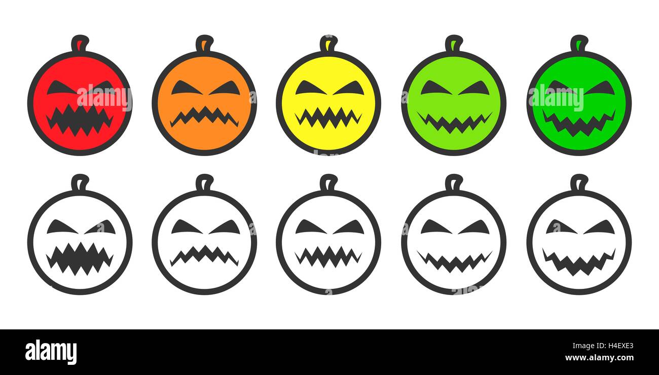 Halloween Pumpkin Emoji icons Stock Vector Image & Art - Alamy