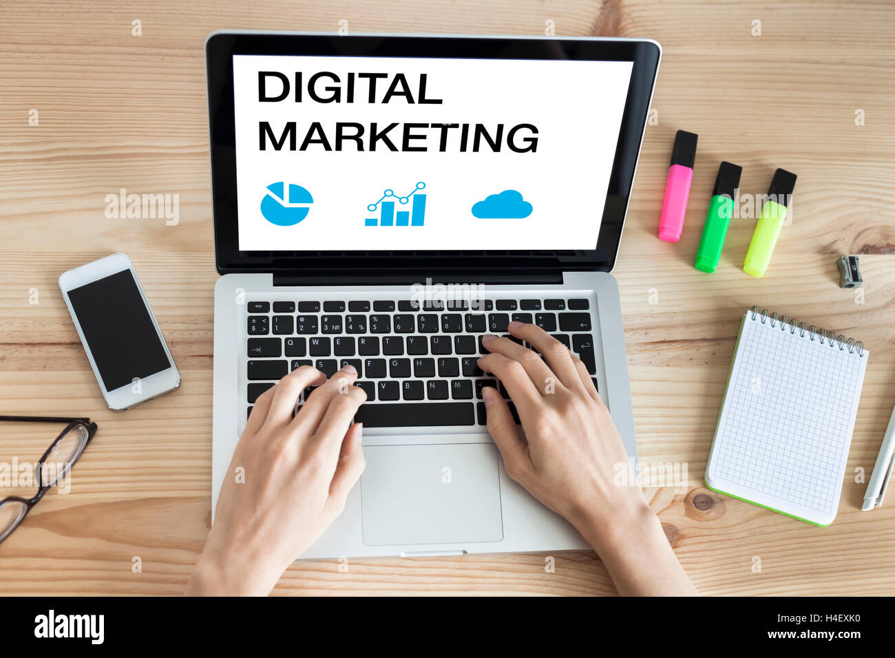 Laptop computer charts on screen High Resolution Stock Photography and ...