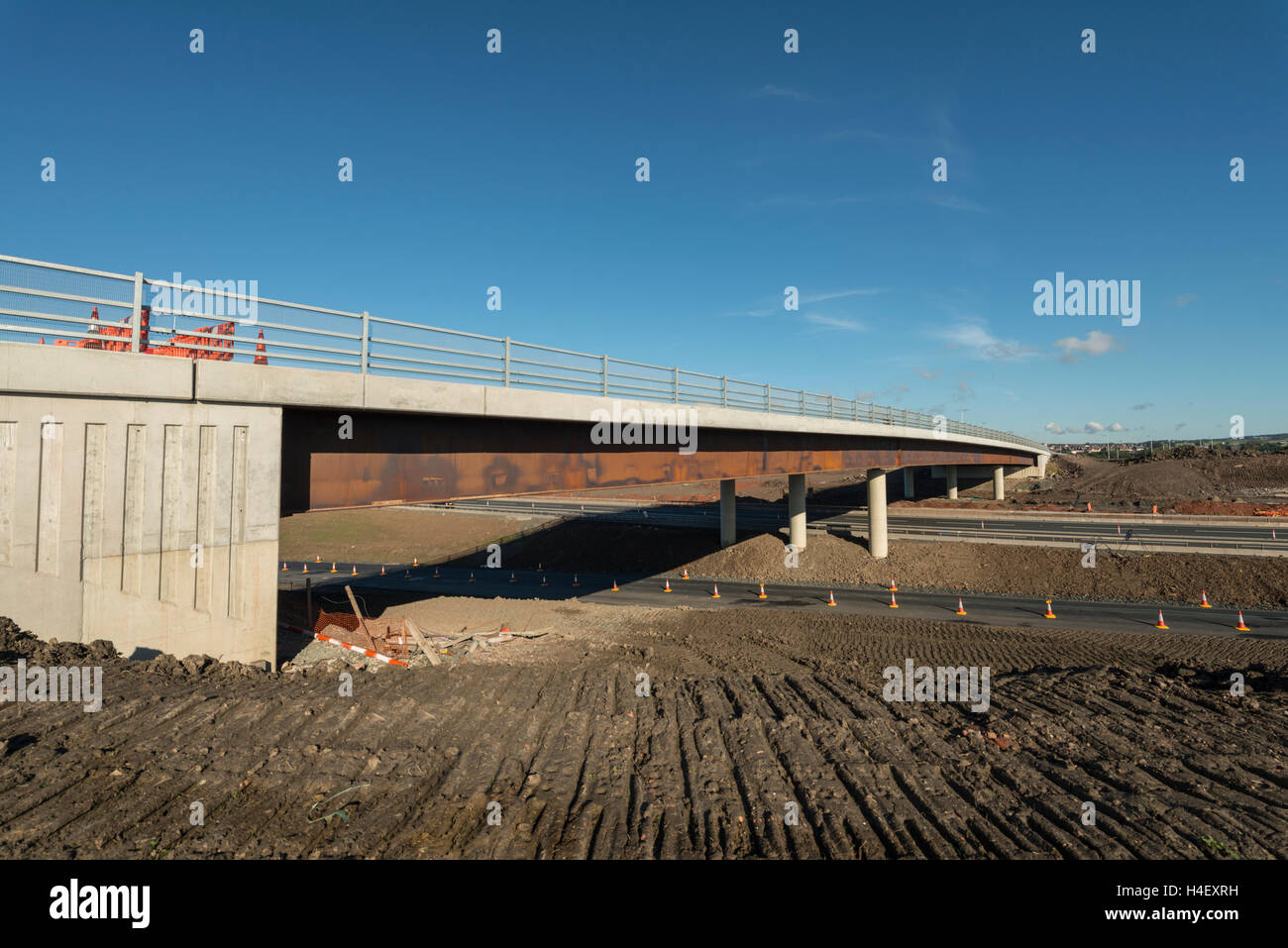 Motorway bridge construction on M8 near Chapelhall, Scotland, UK Stock ...