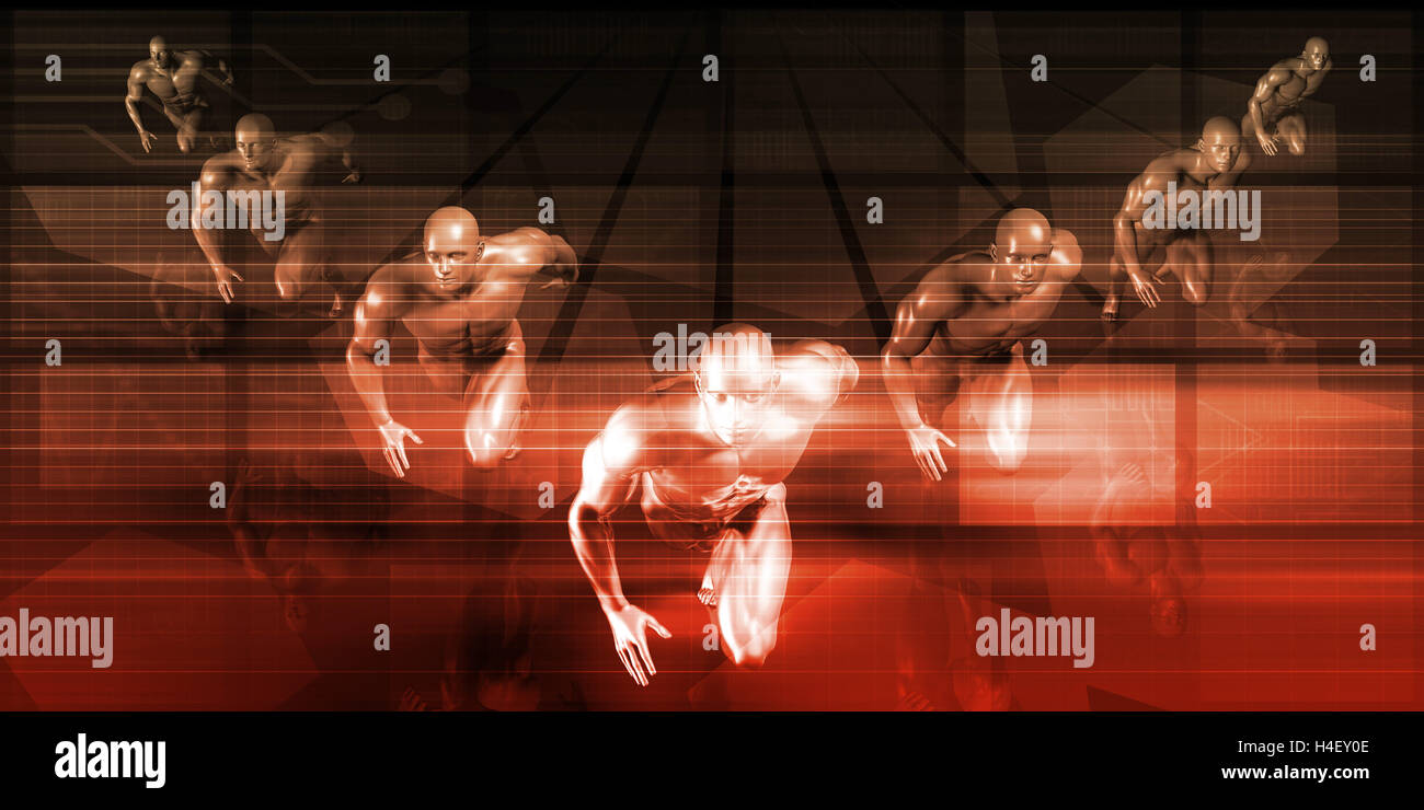 Business Team Running with Clear Direction and Vision Stock Photo - Alamy