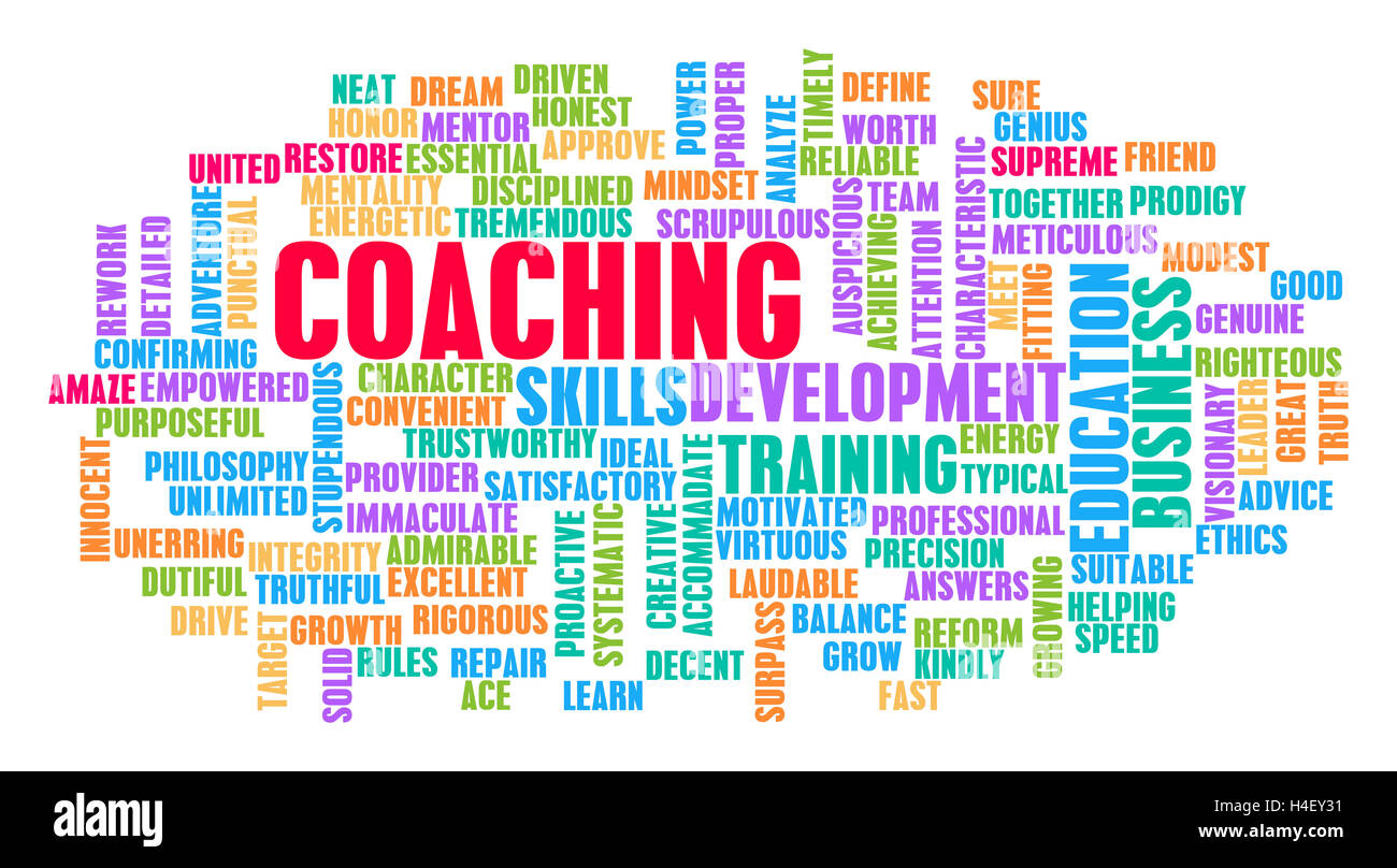 Coaching Word Cloud Concept on White Stock Photo - Alamy