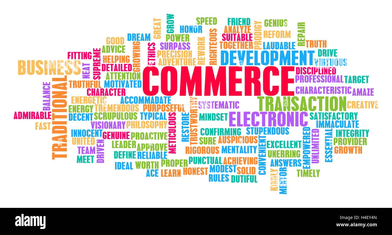 Commerce Word Cloud Concept on White Stock Photo - Alamy