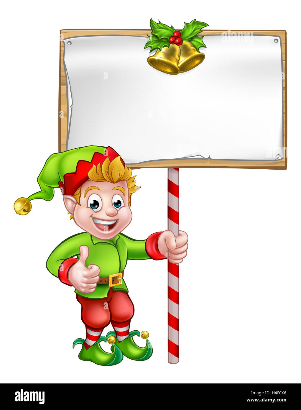 Elf Holding Sign Clip Art Christmas Elf Holding Gifts 14074318 Vector