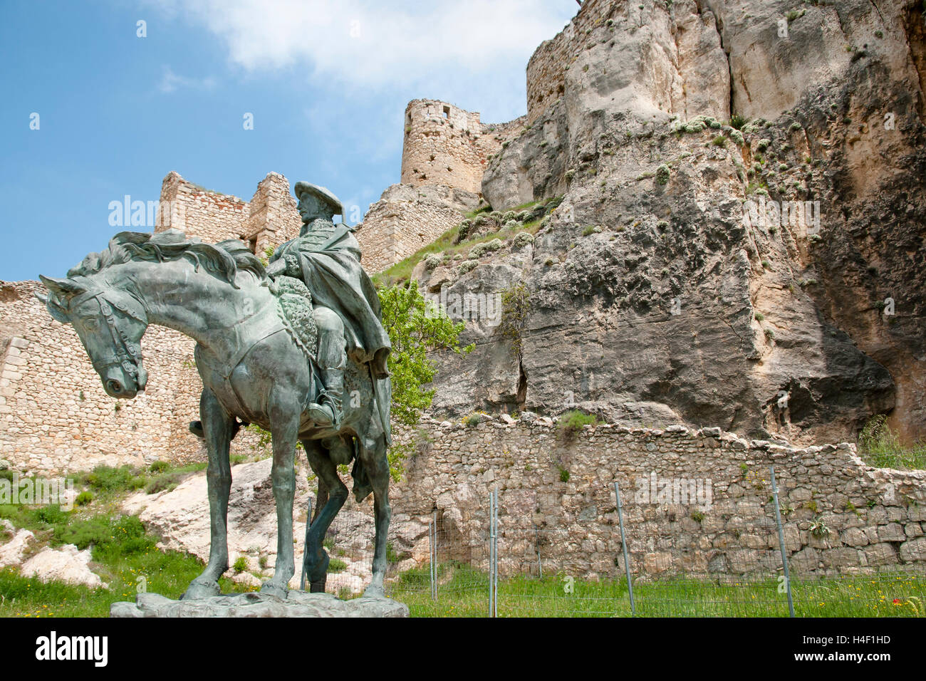 Ramon Cabrera Equestrian Statue - Morella - Spain Stock Photo - Alamy