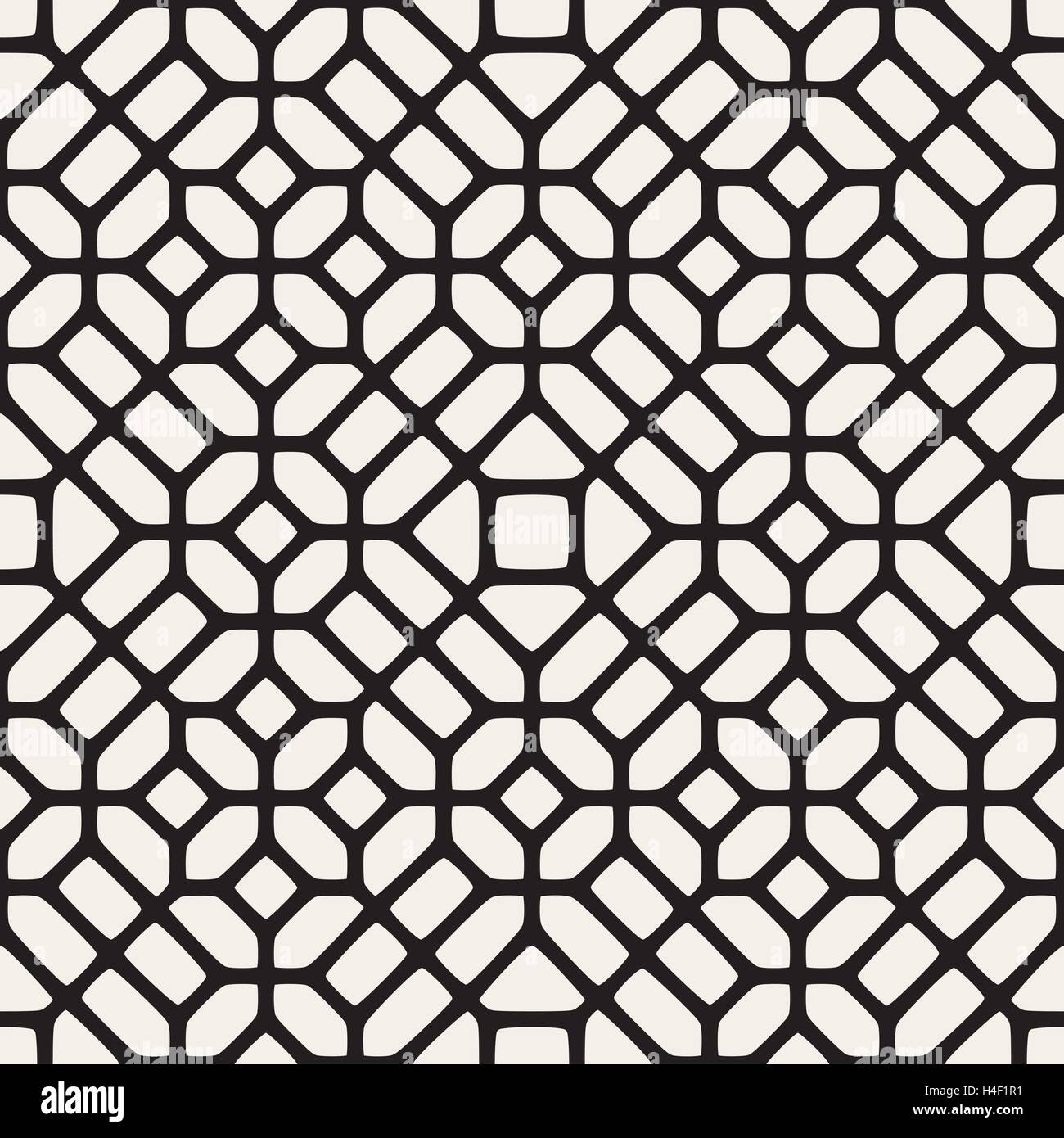 Vector Seamless Black And White Geometric Ethnic Mosaic Pattern Stock ...