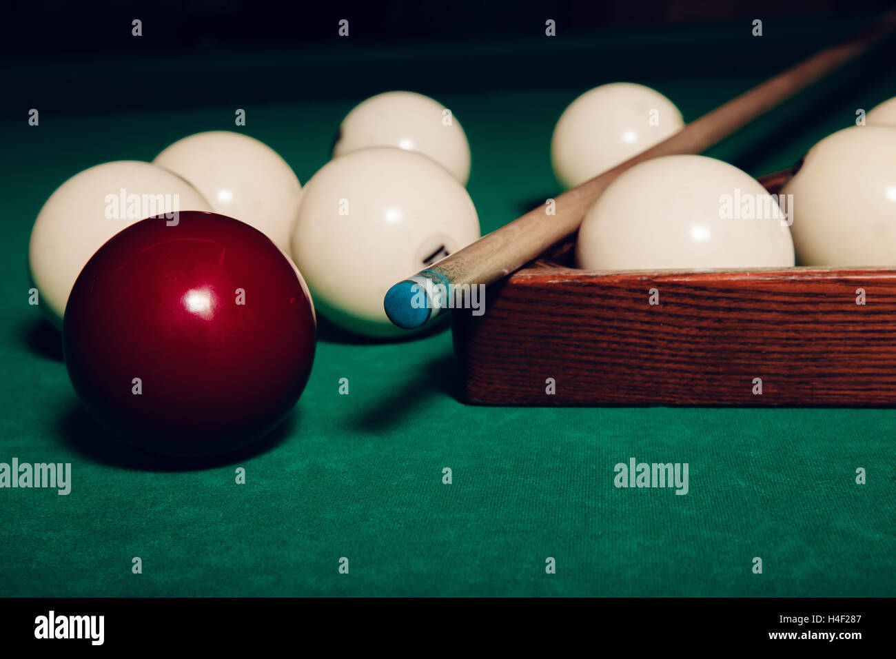 Billiard balls on the table Stock Photo - Alamy