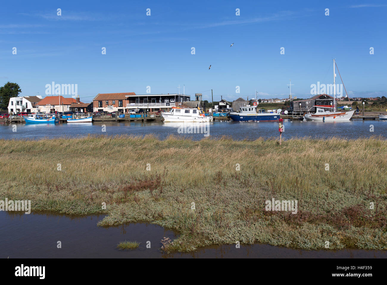 Town of Southwold, England. Picturesque view of Southwold Harbour ...