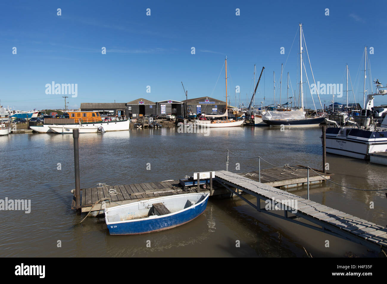 Town of Southwold, England. Picturesque view of Southwold Harbour ...