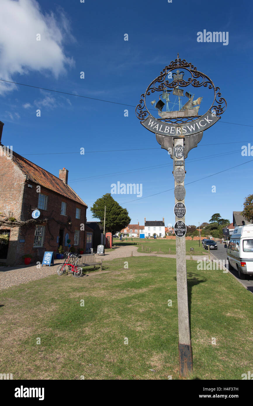 Village of Walberswick, England. Picturesque view of Ferry Road, in the ...