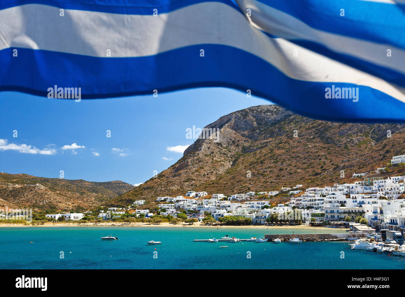 Port of Kamares in Sifnos island, Greece Stock Photo - Alamy
