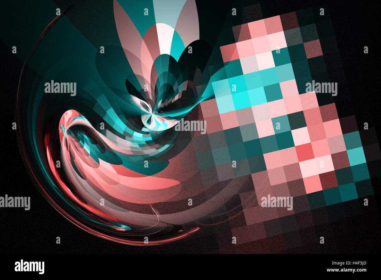 Colored squares and curves curved lines form a beautiful pattern Stock ...
