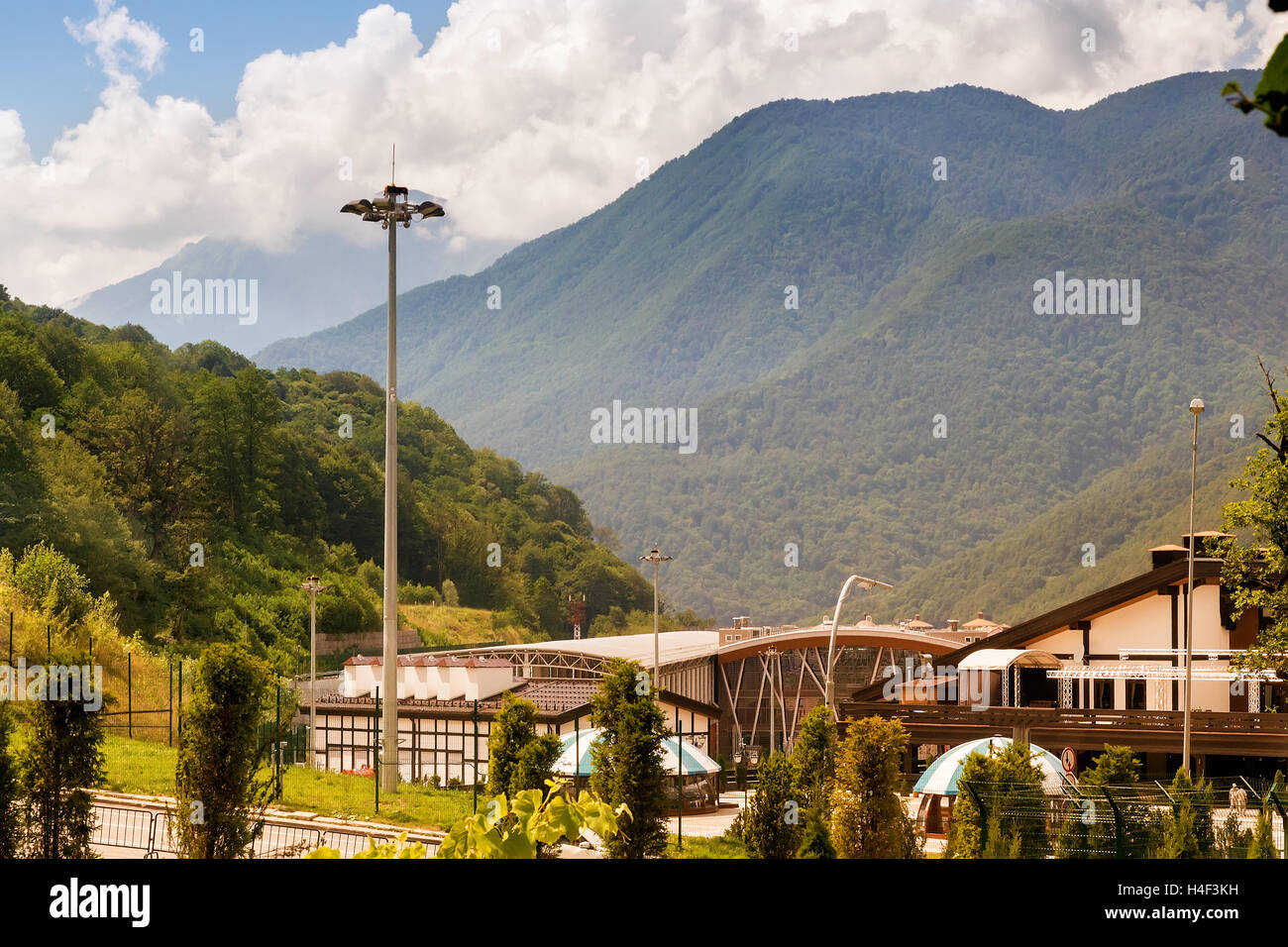 Mountain resort: beautiful multi-storey building, the comfortable hotel ...