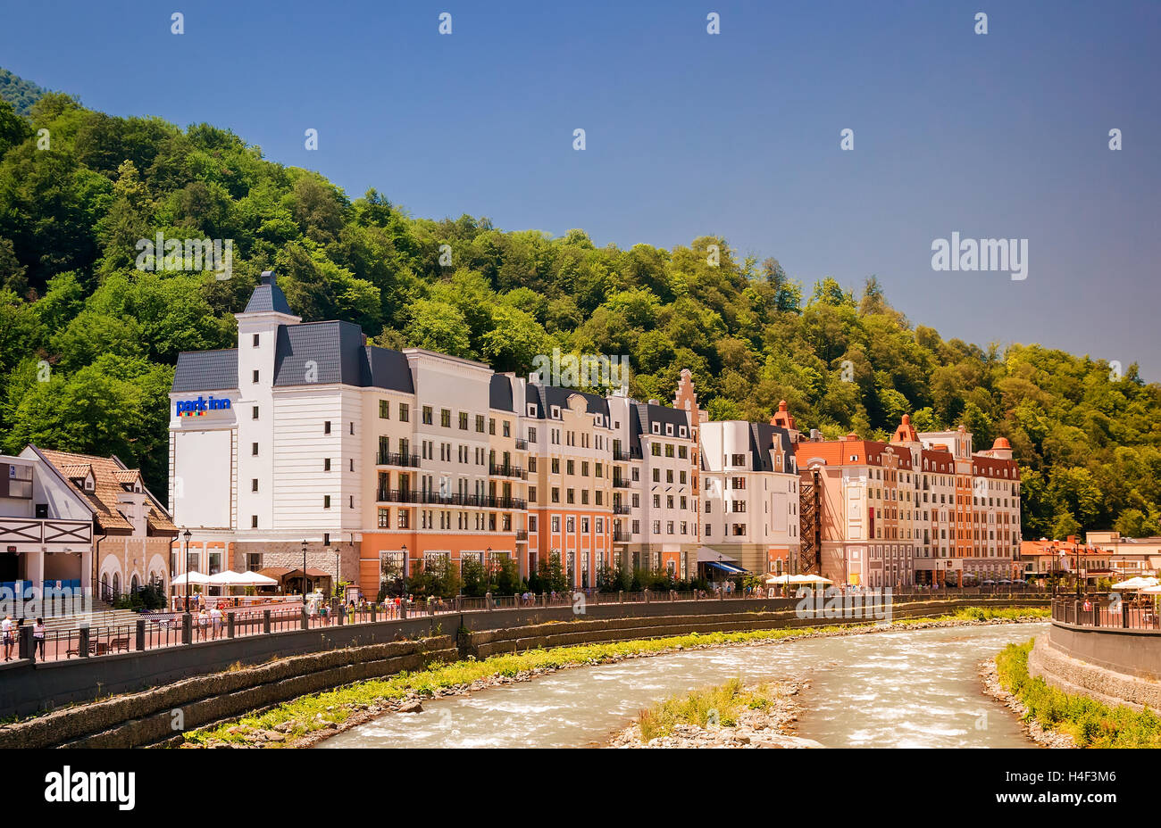 Mountain resort: beautiful multi-storey building, the comfortable hotel ...