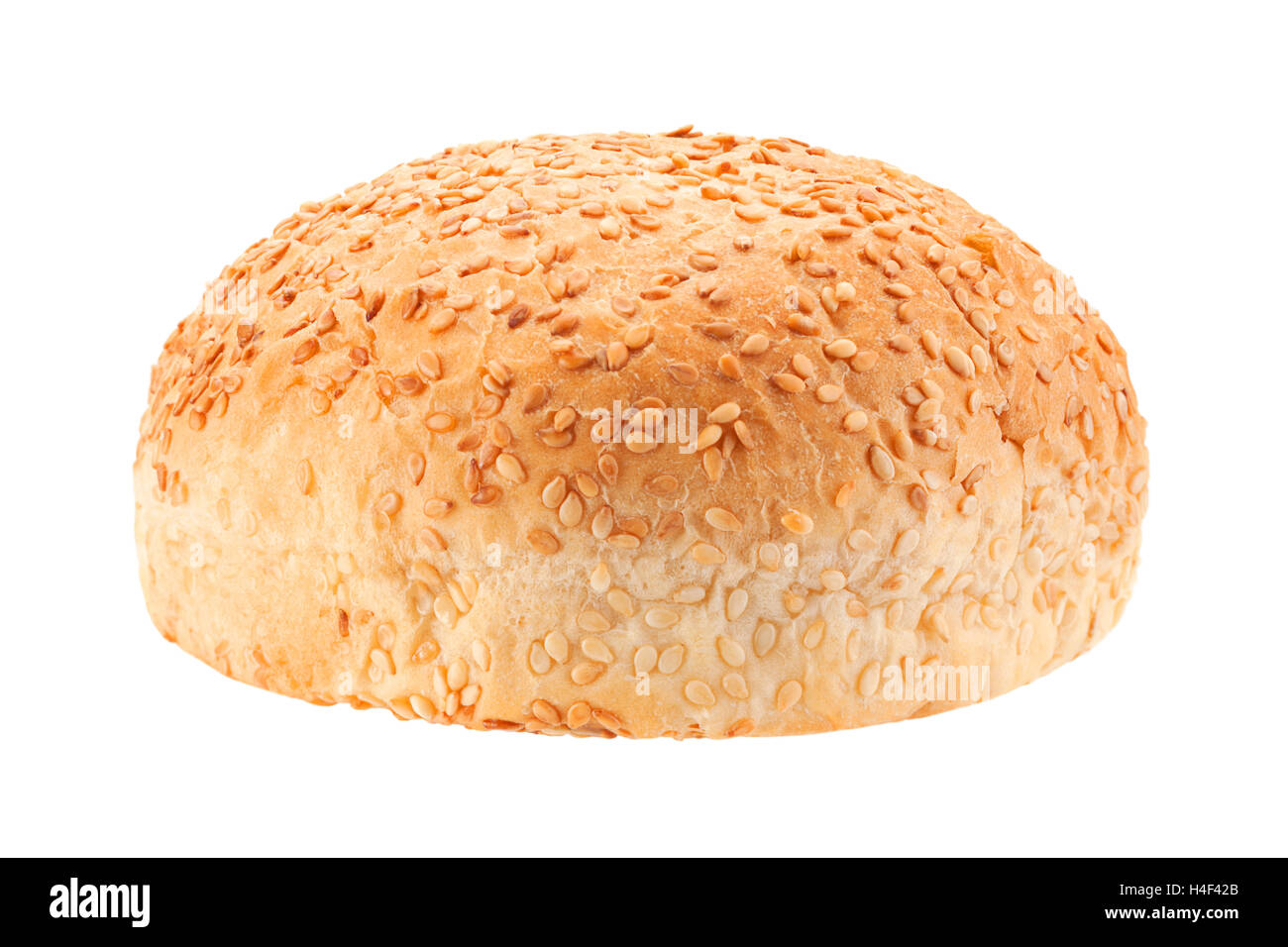 Burger bun closeup isolated on white background Stock Photo - Alamy
