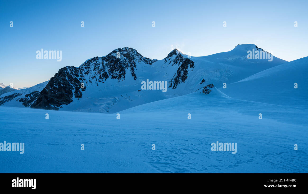 A morning view to Monte Rosa massive mountains, Italy, Alps, Europe, EU ...
