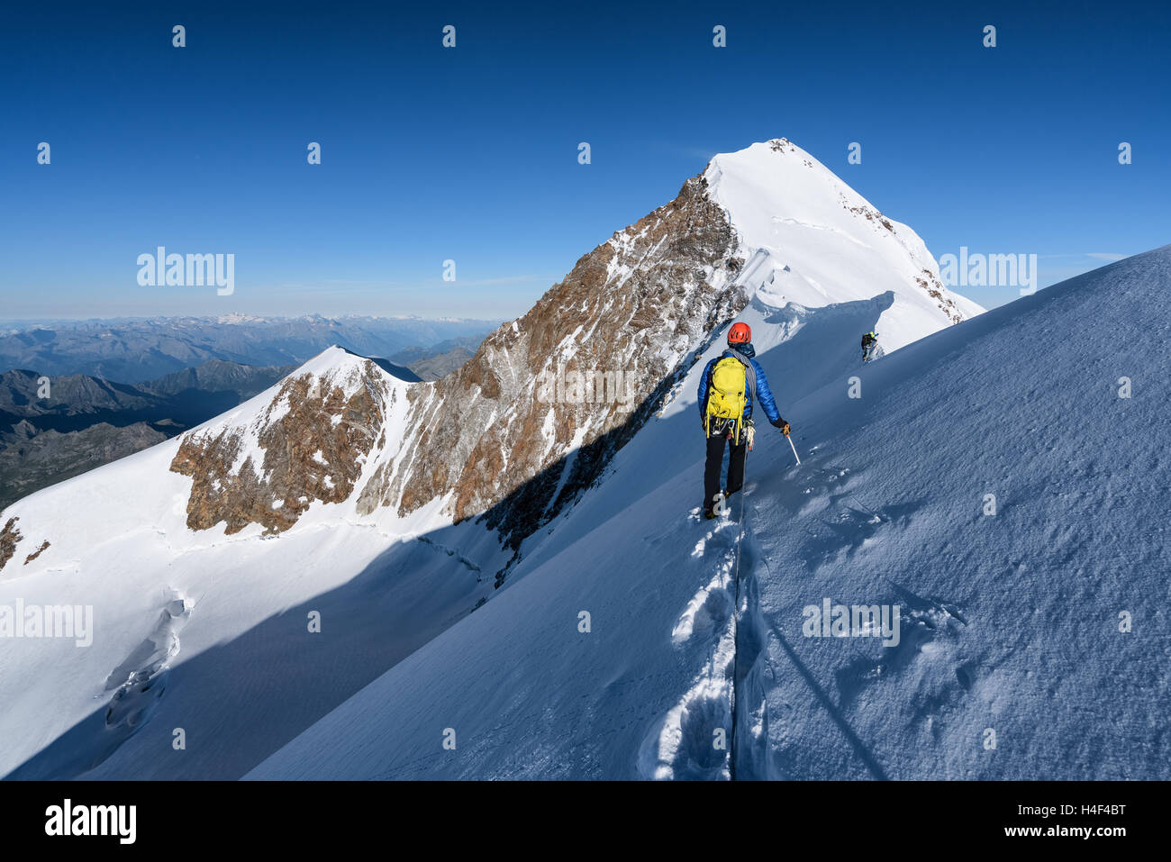 Climbing the Liskamm Traverse, Monte Rosa massive mountains, Italy ...