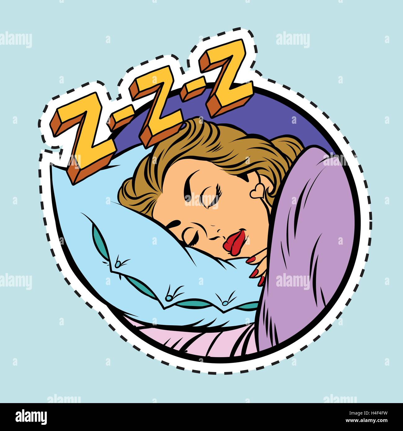 Comic girl sleeping in bed Stock Vector Image & Art - Alamy