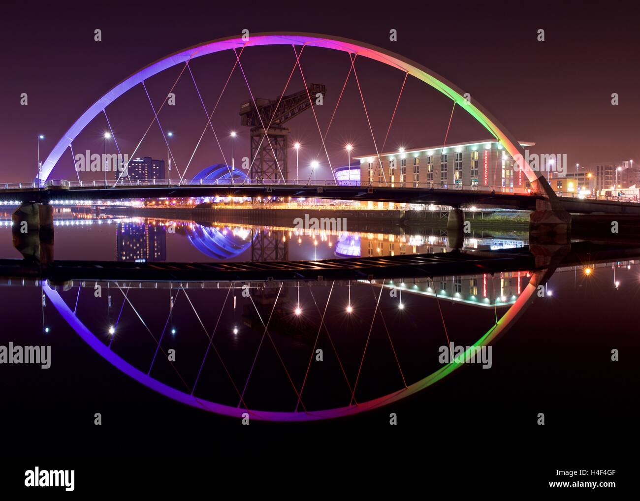 Glasgows modern riverside at night Stock Photo - Alamy