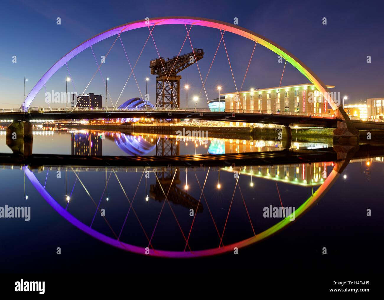 Glasgows modern riverside at night Stock Photo - Alamy