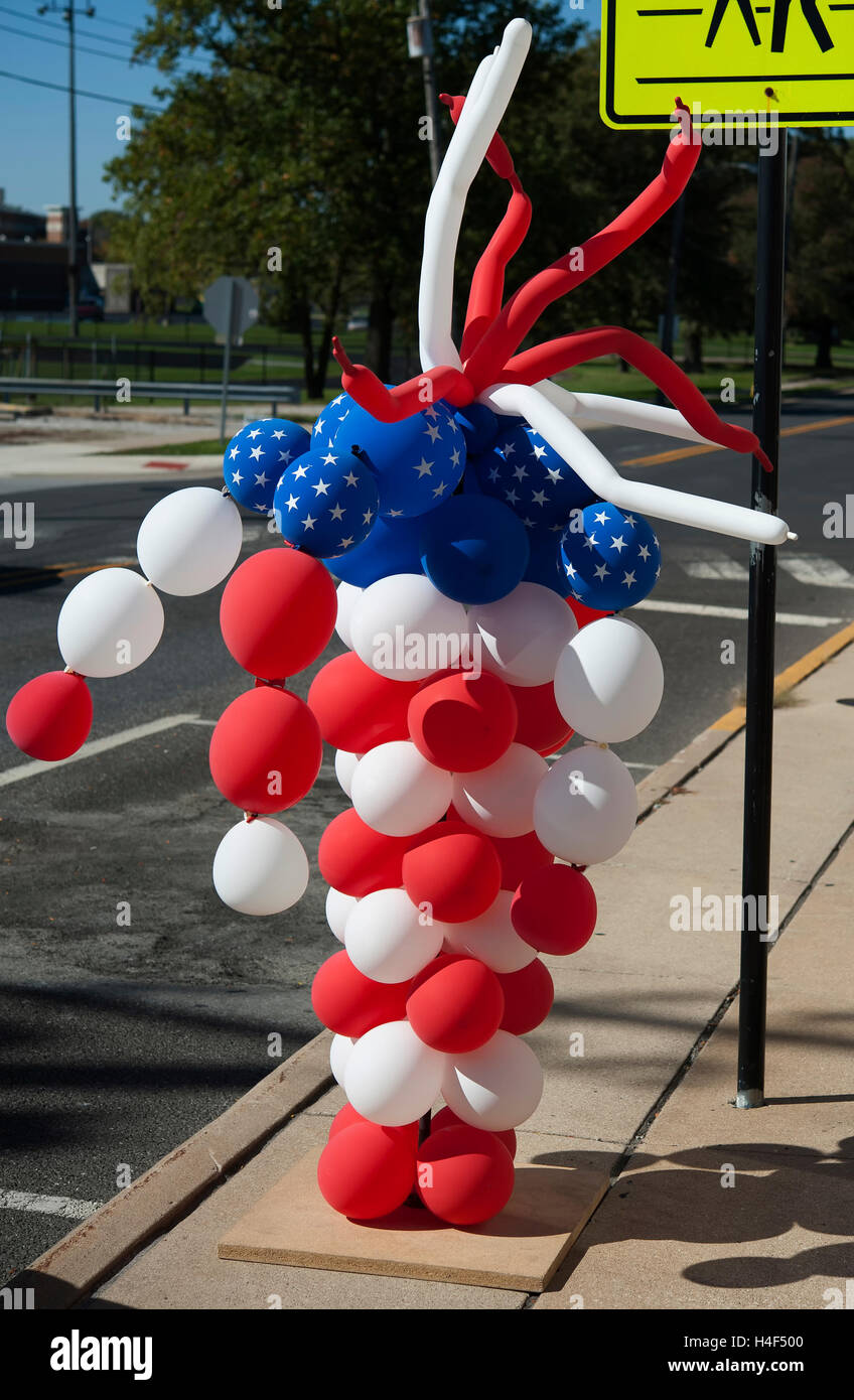 American balloons, red, white & blue, Crown Point, Indiana, USA, North ...