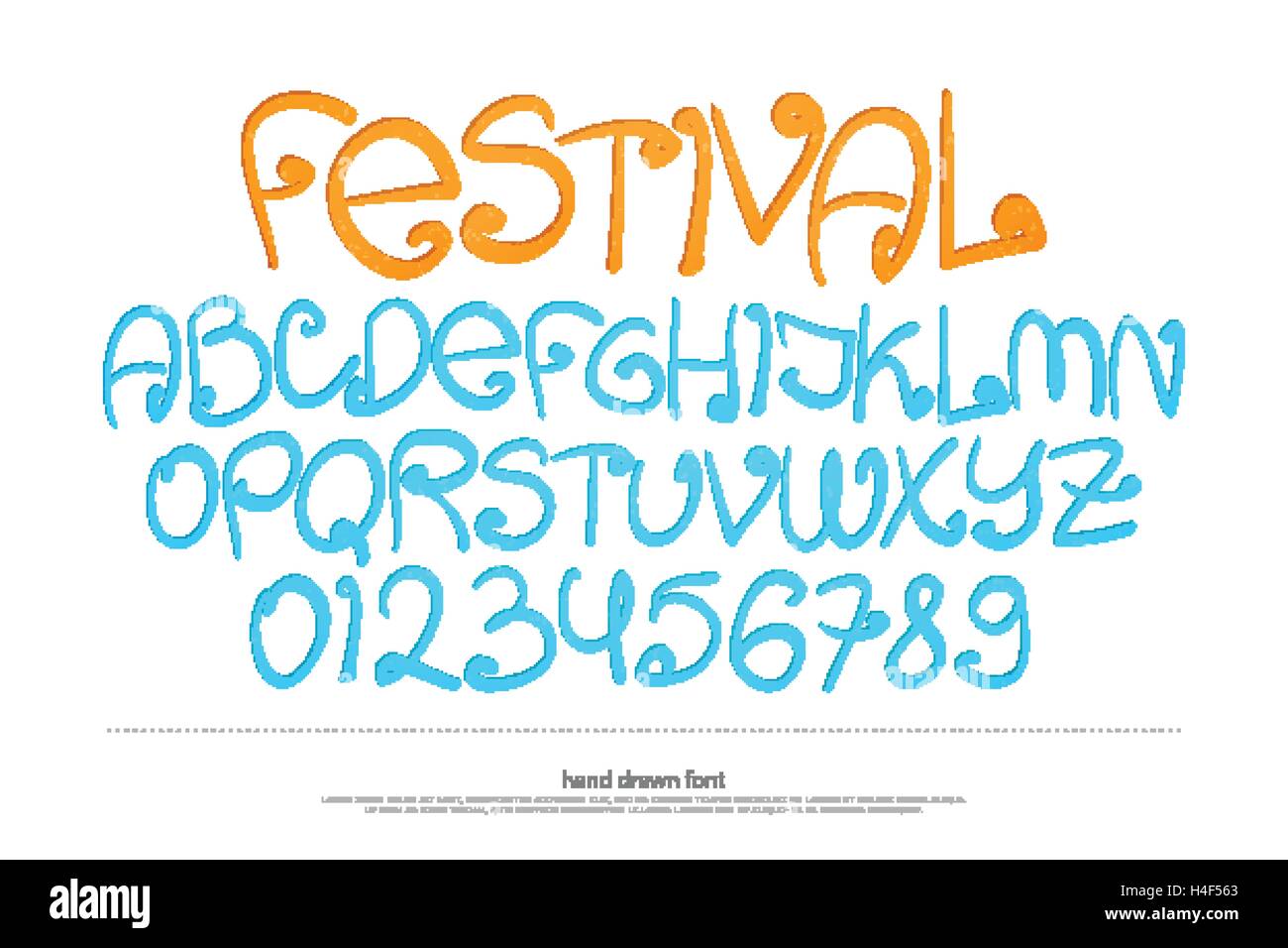 set of comic alphabet letters and numbers isolated on white background ...