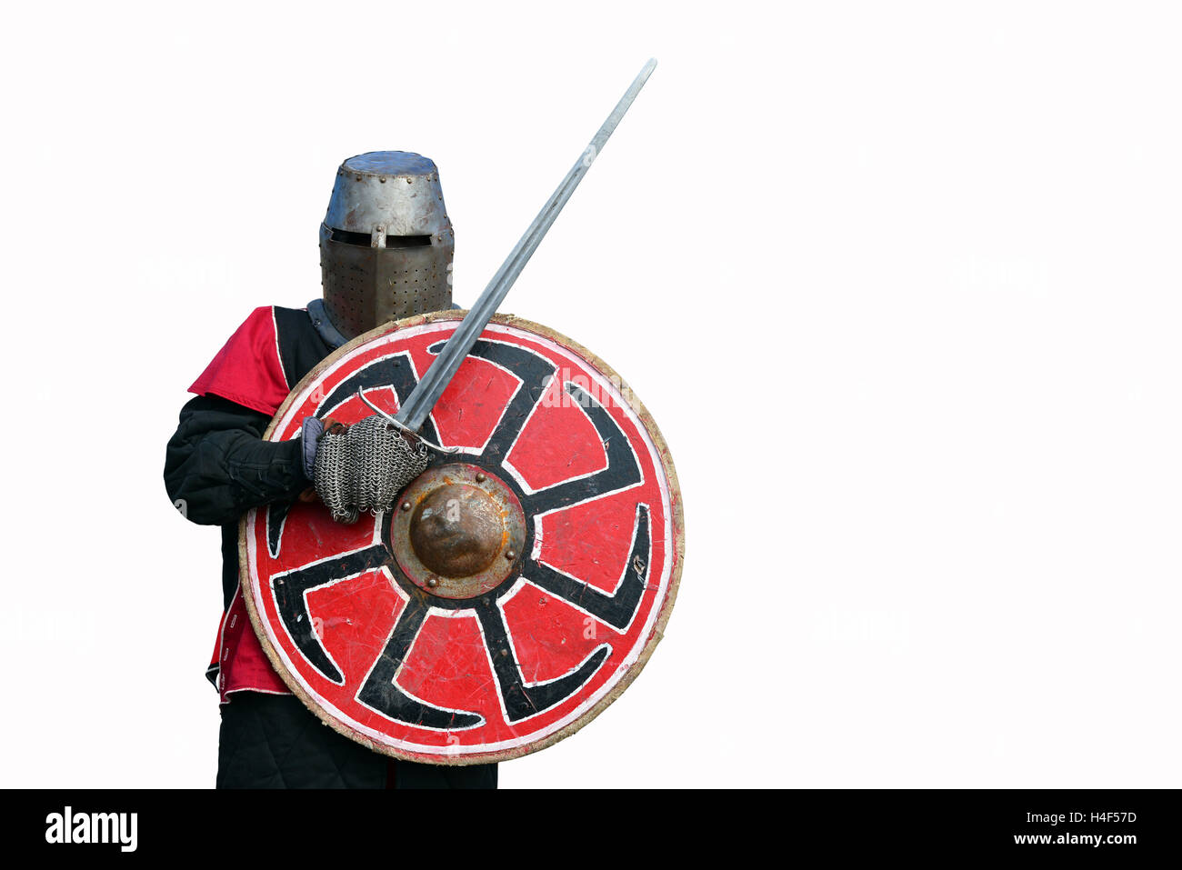 Medieval metal armor helmet knight Cut Out Stock Images & Pictures - Alamy