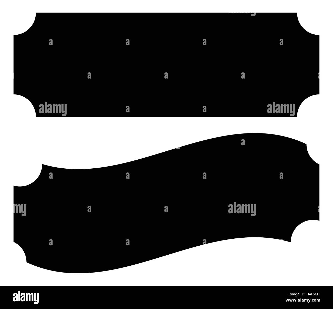 Straight and waving empty plaque, banner or ticket shapes Stock Vector ...
