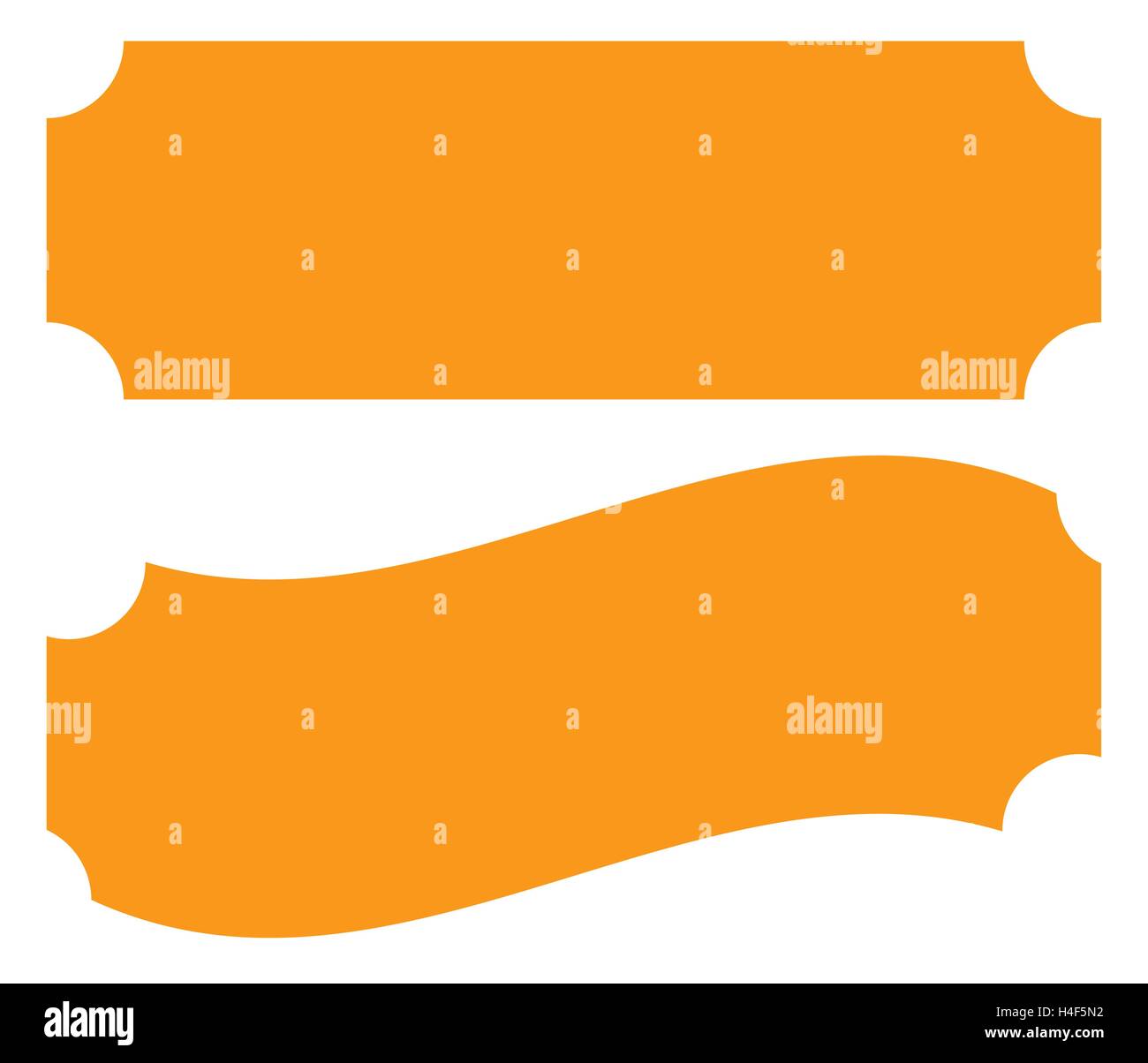 Straight and waving empty plaque, banner or ticket shapes Stock Vector ...